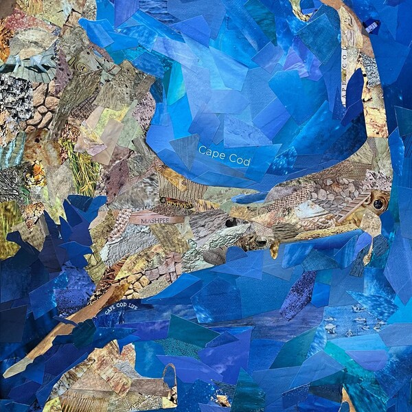 Handmade Vintage Newspaper Collage visit Cape Cod 1920s Newspaper ...