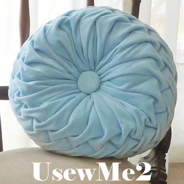 Smock Pillow Sewing Pattern PDF Decorative Sewing Smocked Round Cushion ...