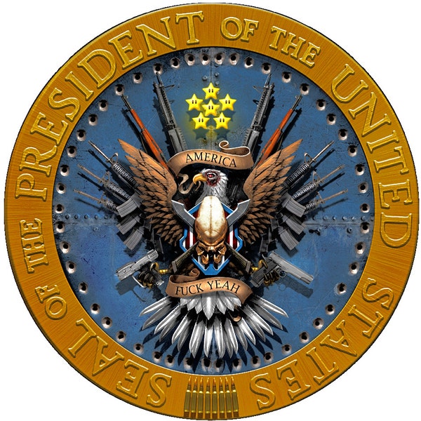 Poster John F. Kennedy, Alien Hunter JFK on a Robot Unicorn on the Moon ...