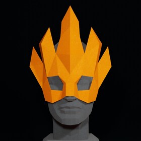 DIY printables mask wall decor 3D papercraft by AmberTempleDesign