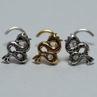 Mini Fishbone Sterling Silver Nose Stud / Nose Screw, Jewelry Nose Stud ...