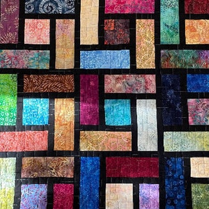 Batik Stained Glass Quilt/quilts for Sale/handmade Quilts/modern Quilt ...