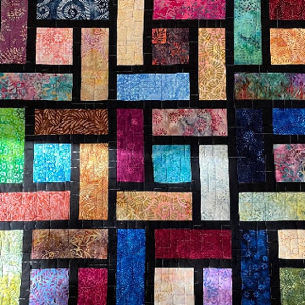 Batik Stained Glass Quilt/quilts for Sale/handmade Quilts/modern Quilt ...