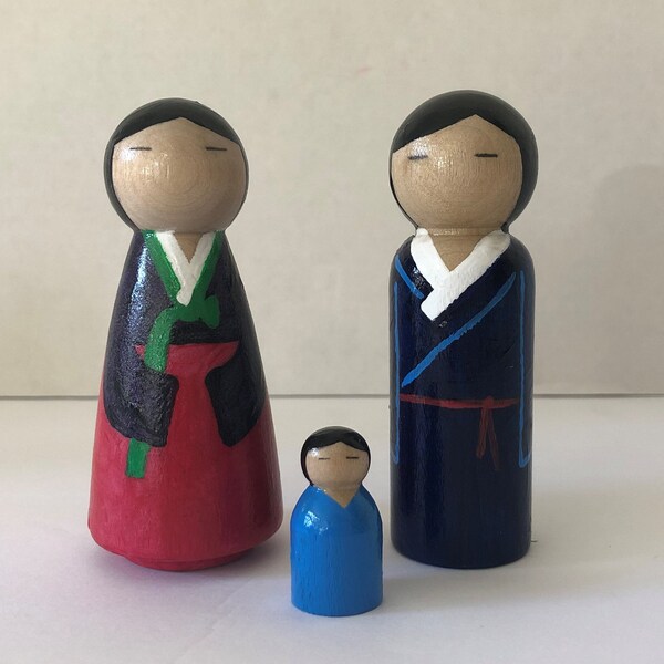 Japanese Nativity Set, Unique Nativity, Peg Doll Nativity, Japan ...