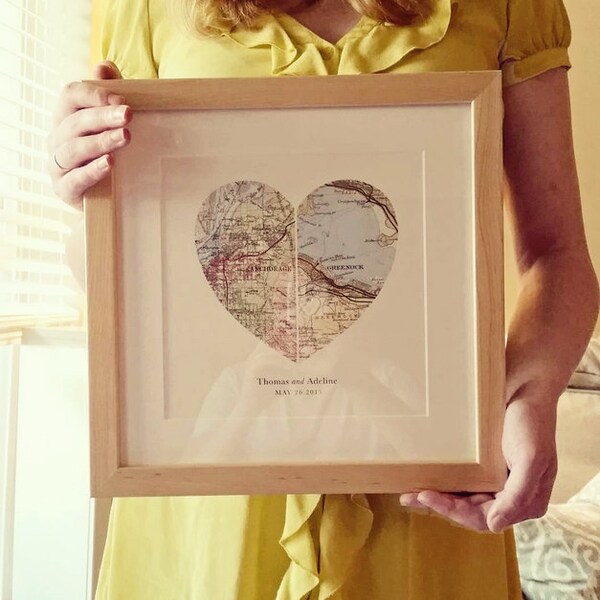 Wedding Map Mountain Print, Custom Map Print, Meaningful Wedding Gift ...