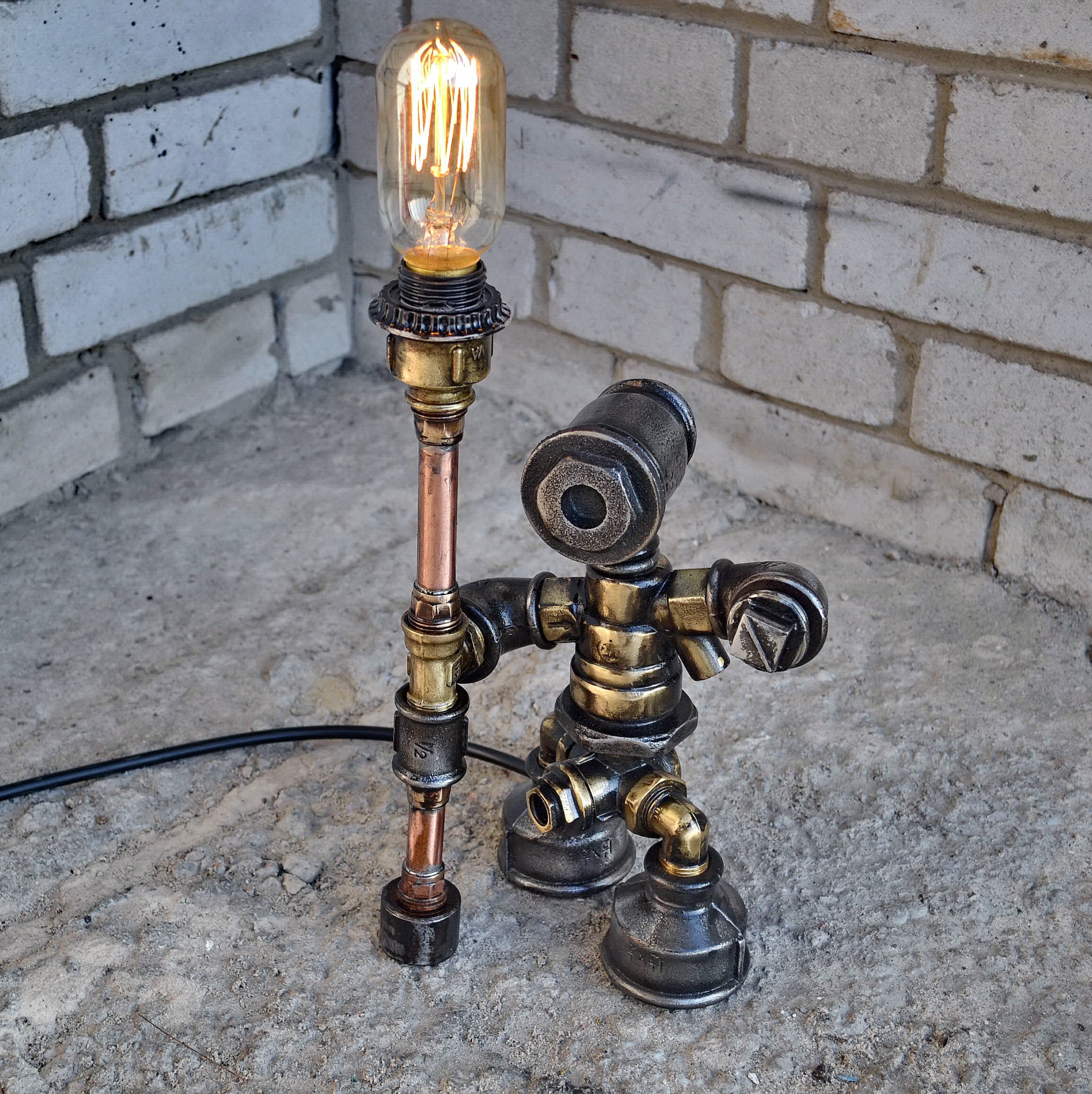 Unique industrial steampunk lighting by DesignerLight on Etsy