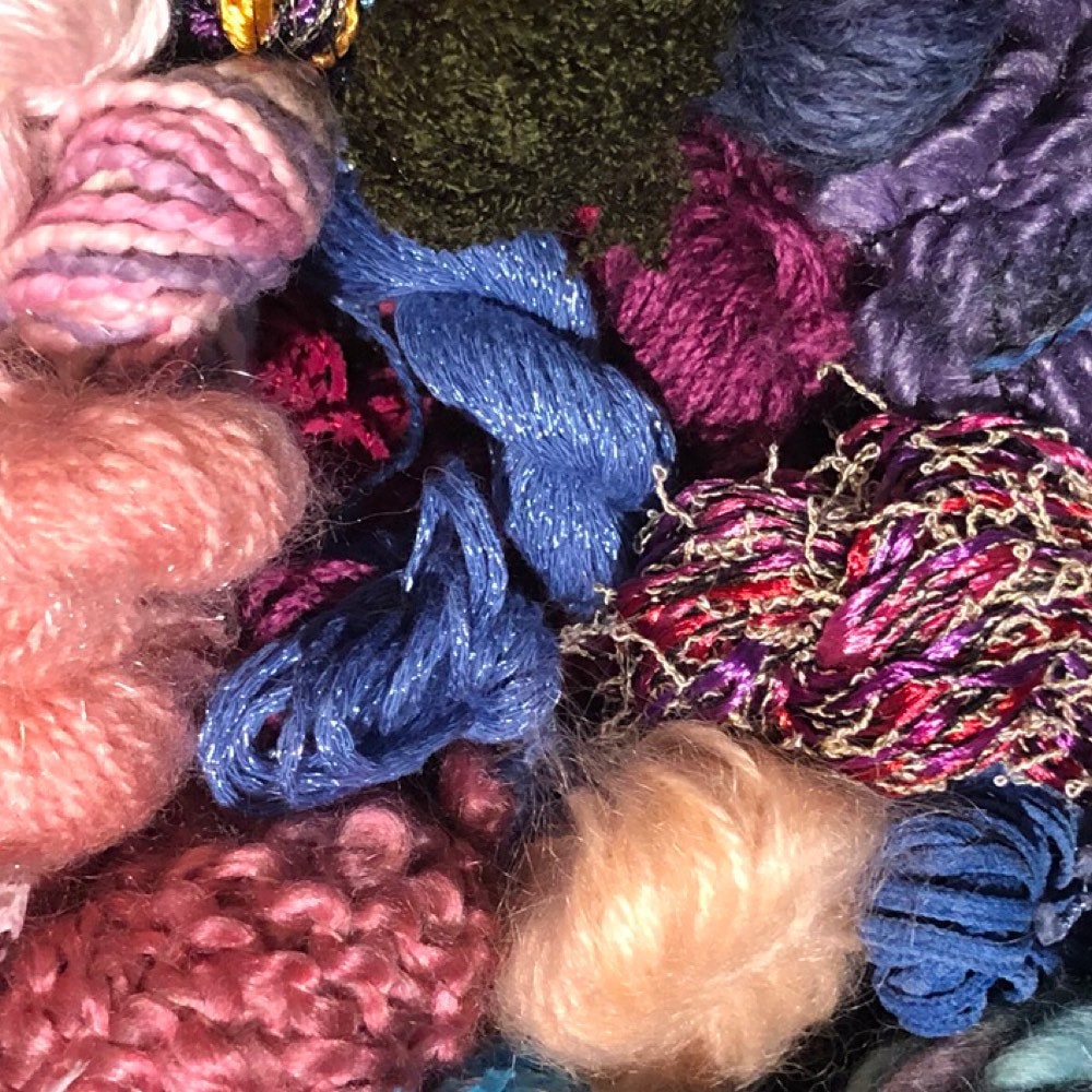 Luxurious yarns/ fibers for mixed media art by ArtFiberFrenzy