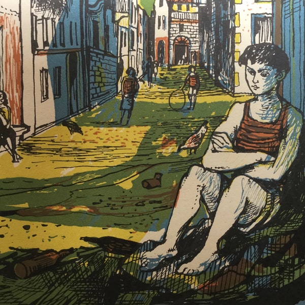 1950 GWENDA MORGAN Wood Engraving 'country Scene'. Printed on ...