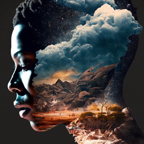 Double Exposure, Sky, Afrocentric, Africans American, Afrocentric Art ...