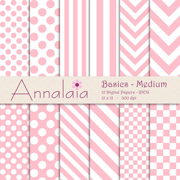 INSTANT DOWNLOAD Digital Paper Pack: Pink and White Gingham Plaid ...