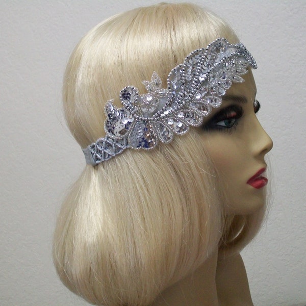 Mardi Gras Headpiece, Purple Green Gold Feather Headband, 1920s Mardi ...