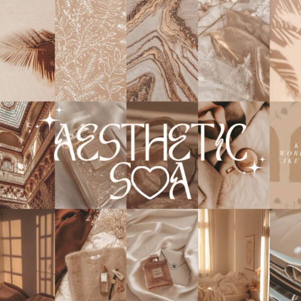 Beige Wall Collage Kit, Tan Aesthetic, DIGITAL Prints, Wall Kit, Aesthetic Room Decor, Instant ...