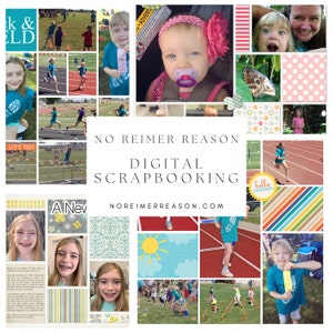 Digital School K-12 Scrapbook Template, School Years Photo Collage ...