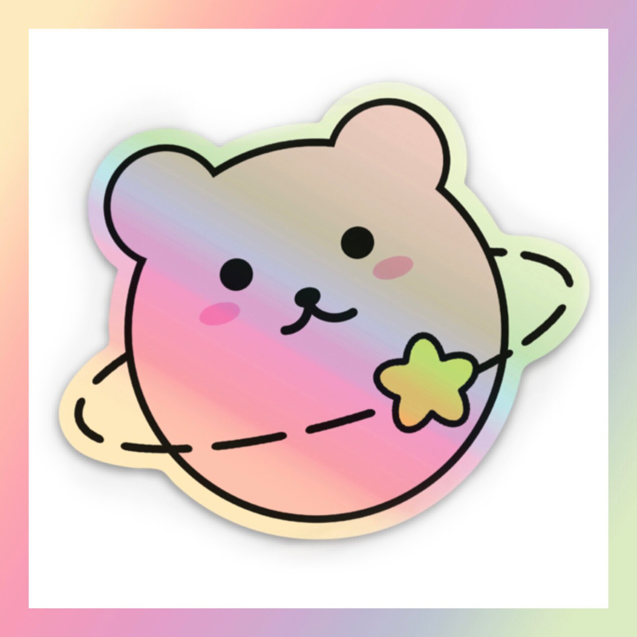 Vinyl Sticker Planet Sticker Holographic Sticker Space Sticker Cute ...