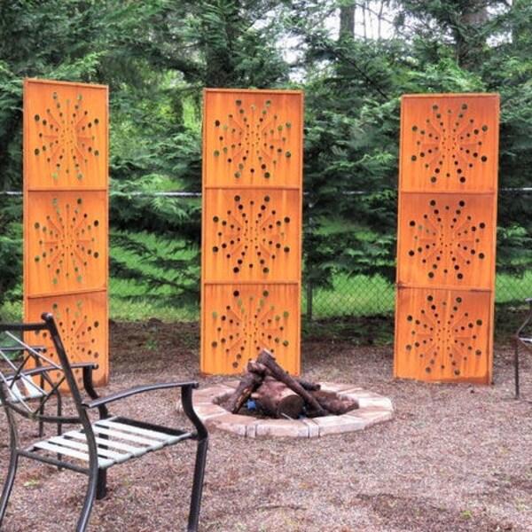 Metal Privacy Screens Koi Fish Art Decorative Screens Oversize Metal ...