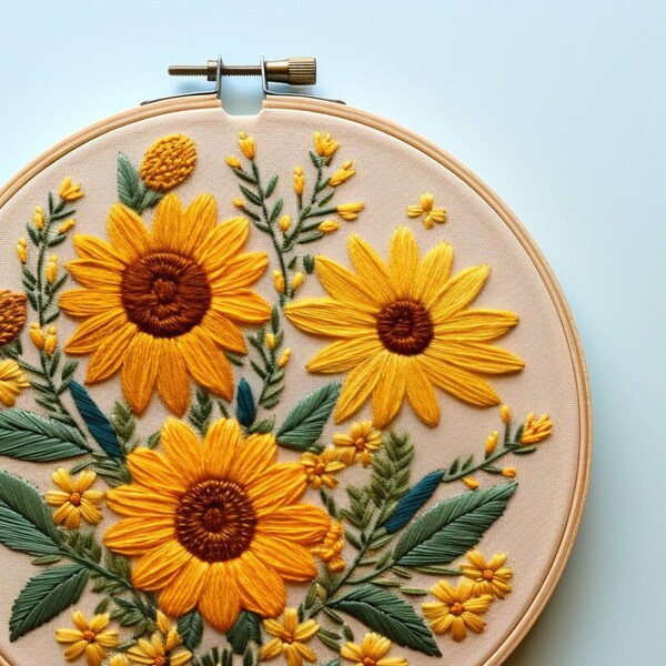 Wildflower Field Embroidery Pattern, Hand Embroidery Pattern ...