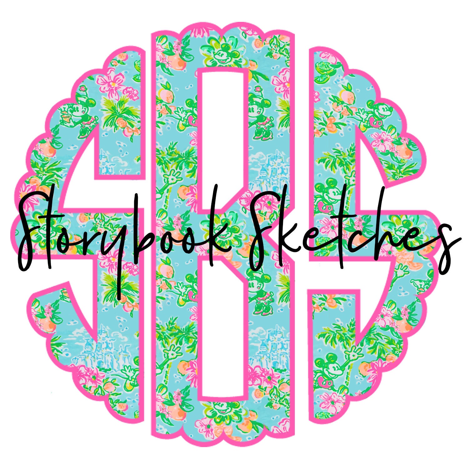 Embellishments Craft Supplies & Tools Beach Monogram Spring Colors ...