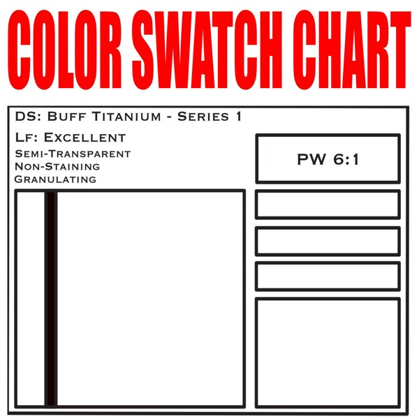 40 Color Printable Swatch Chart Generic DIY Artist Reference Colored ...