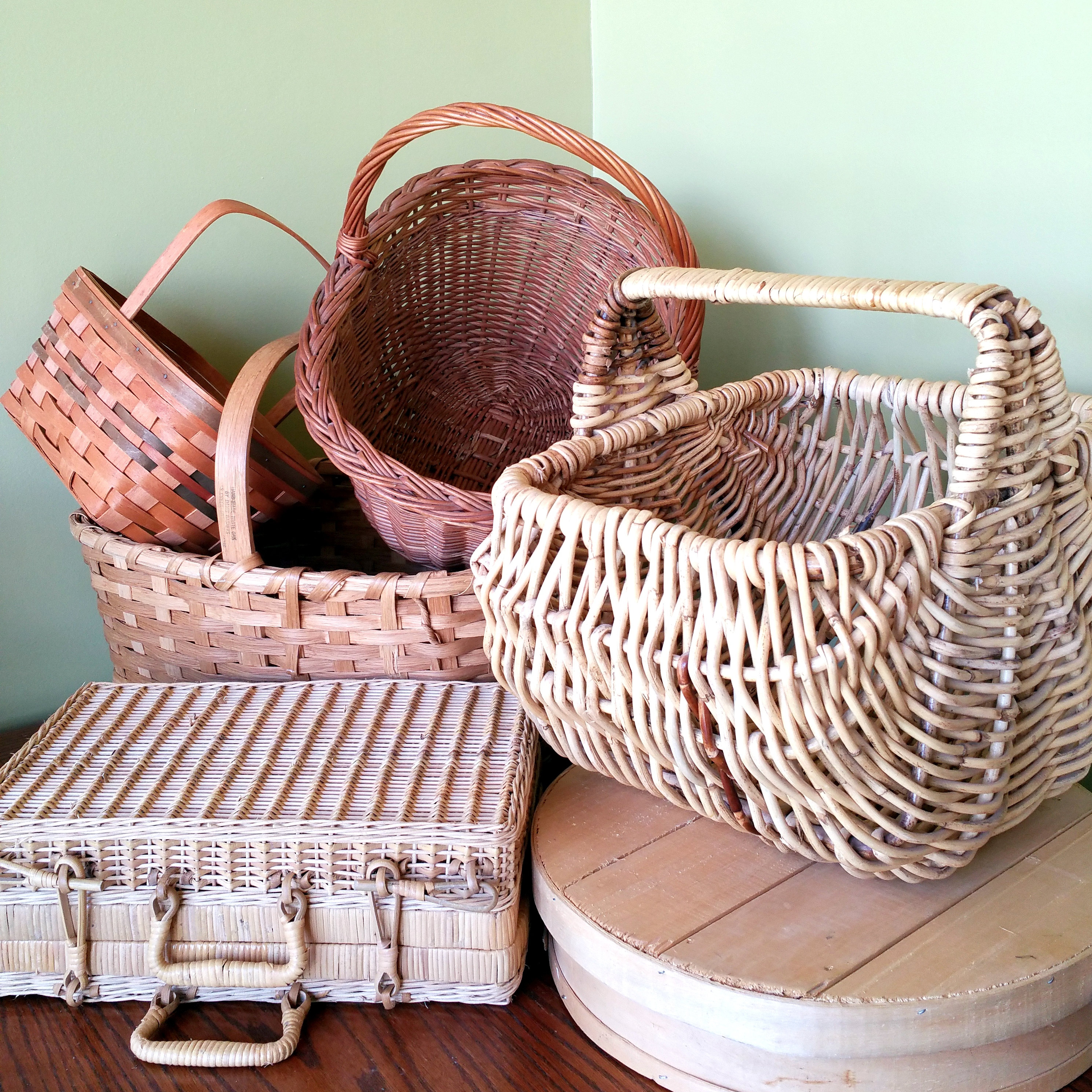 Vintage Baskets Bins boxes storage display & by BasketsandBins