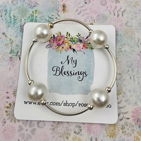 Be Blessed Bracelet Choice of Colors Cream Pink Aqua Amethyst Blessings ...