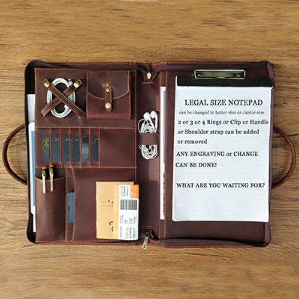 Custom 7 Ring Check Book Binder Portfolio, Check Binder With Handle ...