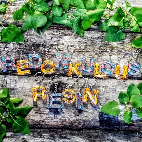 Green Glitter Number Keychain - Etsy