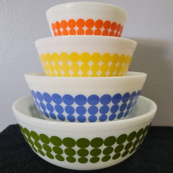 Pyrex Primary Mixing Bowl Set - Etsy
