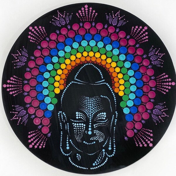 Mandala Mirror Hand Painted. Mindfulness Gift. Art Work. Pink and ...