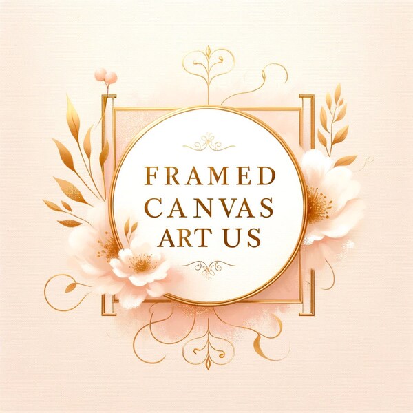 Deer Framed Canvas Print Abstract Stag Beauty Vintage Floral Pattern ...