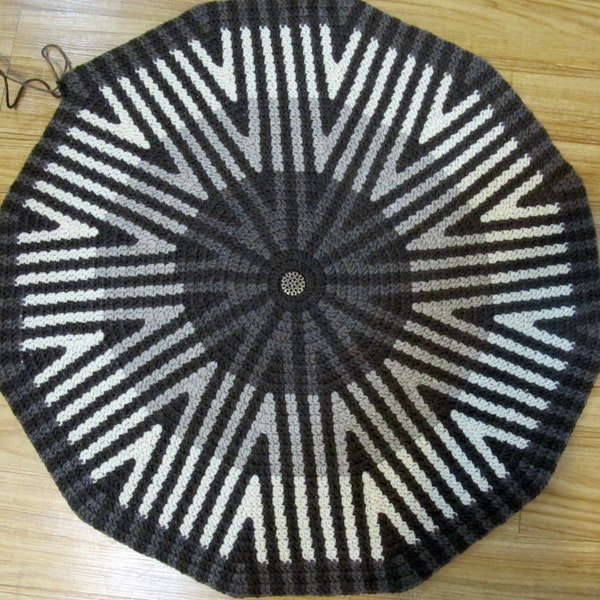 Native American African Circular Tapestry Crochet Tribal Blanket Afghan ...