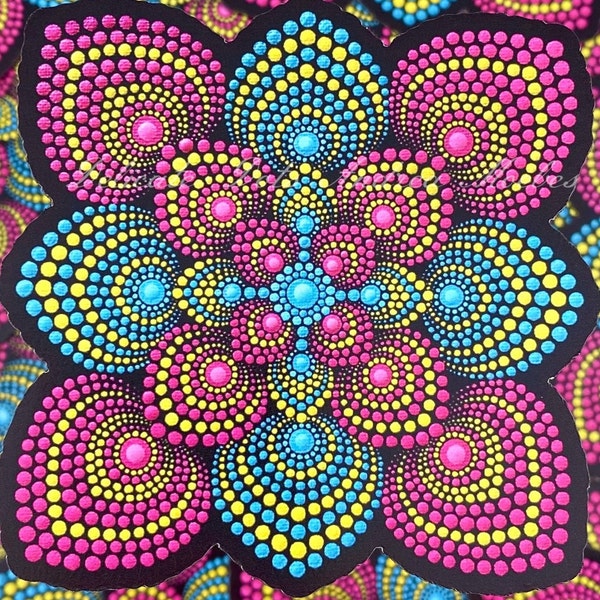 Digital Dot Mandala Flower Pattern Sapphire Dreams Delicate Dots Andrea ...