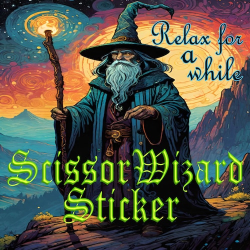 ScissorWizardSticker - Etsy
