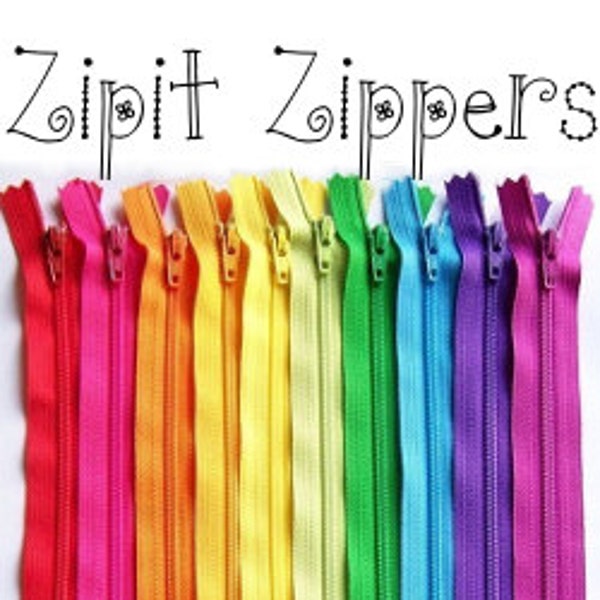 YKK Separating Zipper Sampler Set 3mm Lightweight Zippers 10pcs Rainbow ...
