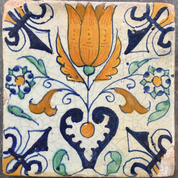 Antique 18th Century Dutch Delft Tile With Neptune - Etsy
