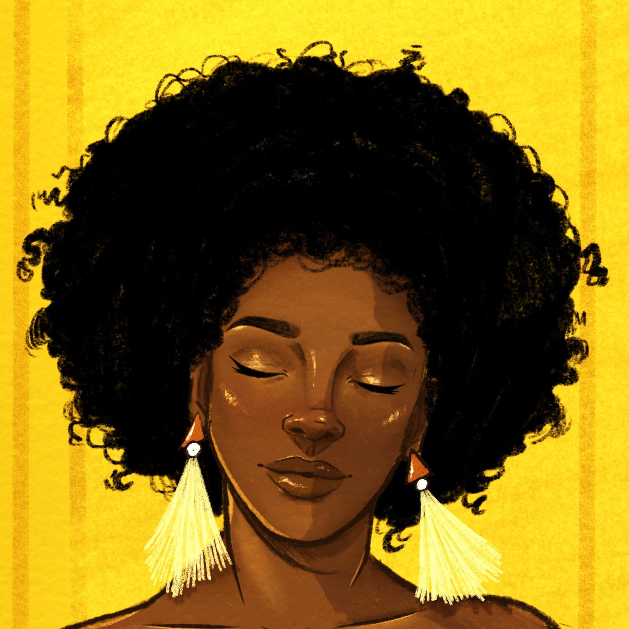 A4 Print Black Girls Art Black Girl Art Black Girl Wall Art Natural