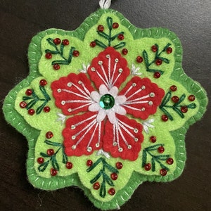 Multicolor Handmade Felt Ornament Hand Embroidered Ornament Folk Art ...
