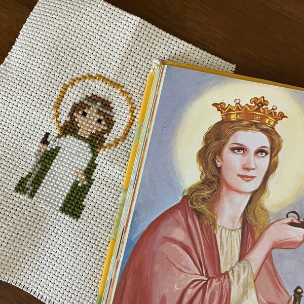 Catholic Cross Stitch St Dymphna Cross Stitch Saint Dymphna Cross ...