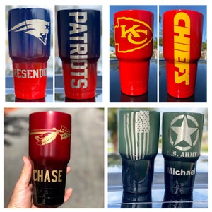 NHL Hockey Team Powdercoated Yeti Tumbler, Free Personilization - Etsy