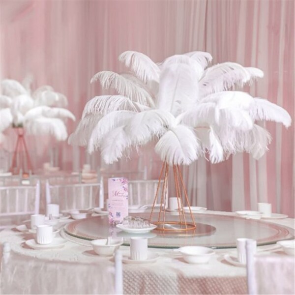 100 Pcs Champagne Ostrich Feather for Crafts Wedding Decoration Natural ...