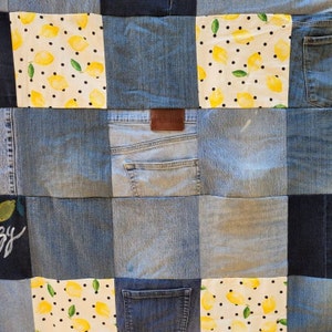 Denim Quilt/blanket Upcycled Beach Blanket - Etsy