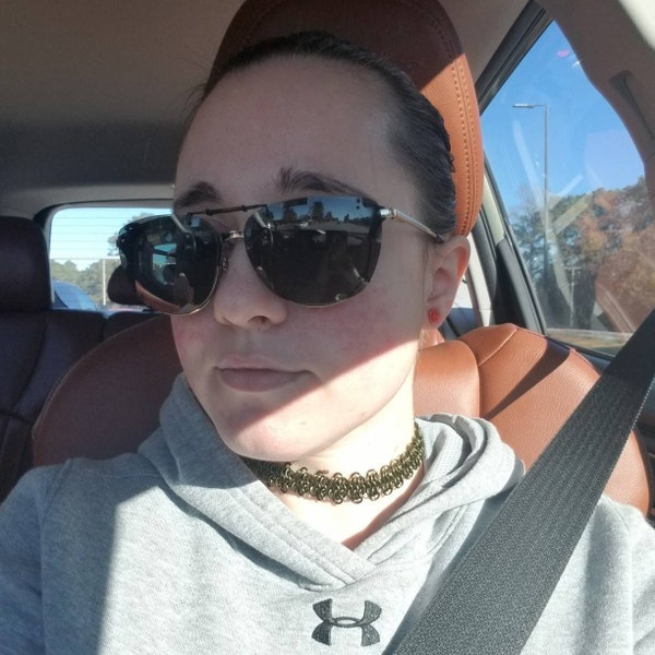 Mini Chainmail Statement Necklace, Byzantine and Pearl, Boho Vintage ...