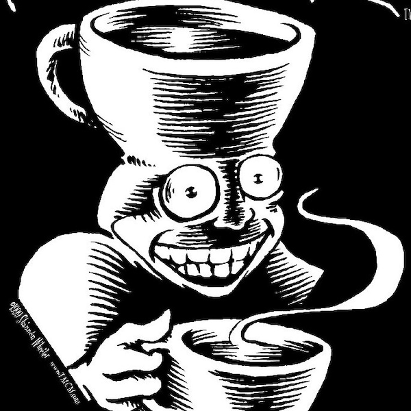 Art of 2005 Too Much Coffee Man Cartoon - Etsy