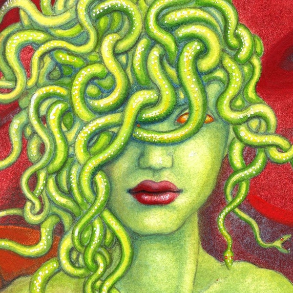 Medusa, Veiled Art Print Portrait of the Classic Femme Fatalle - Etsy