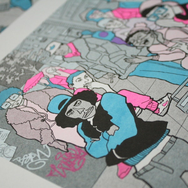 Ravers A4 Risograph Print - Etsy UK