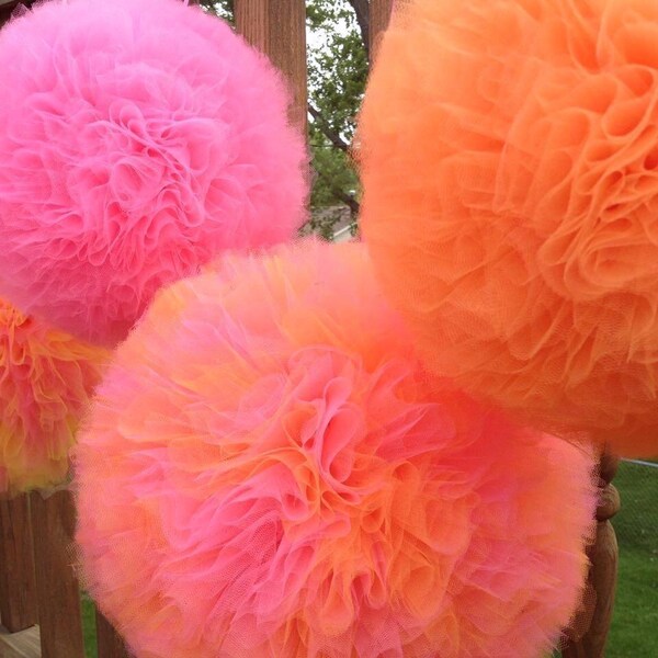 Jumbo Tulle Pom Poms Set of 5 Party Decoration - Etsy