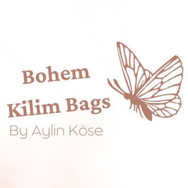 Blue Boho Metalic Fabric Kilim Bag, Turkish Kilim Bag, Authentic Vegan ...