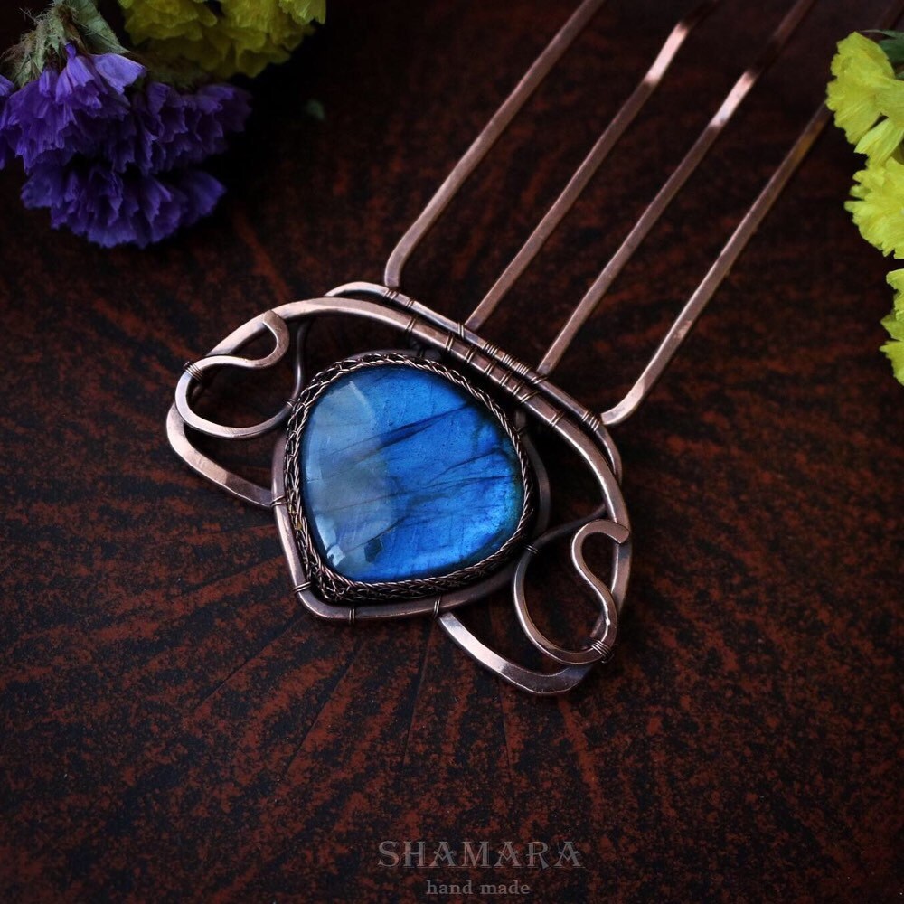 Unique wirewrapped jewellery with natural by ShamaraHandmade