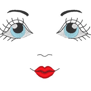 DOLL Face EMBROIDERY DESIGN .instant Download 5 Sizes for 4 X 4 Hoop - Etsy