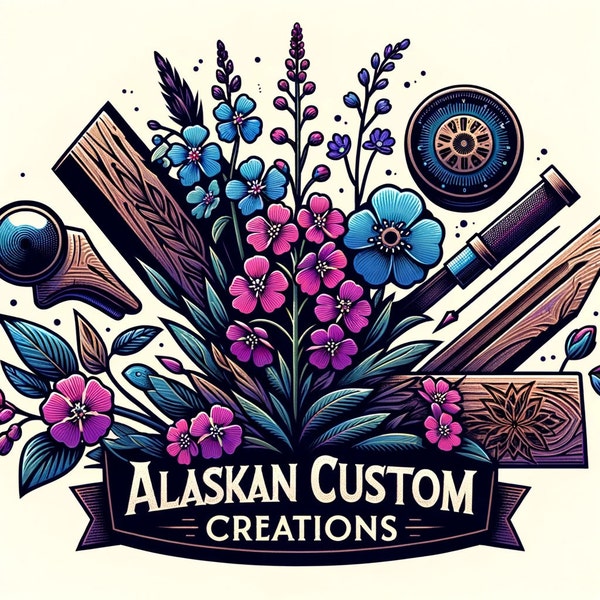 Alaska State Outline Grizzly Bear and Salmon Digital Image Laser ...