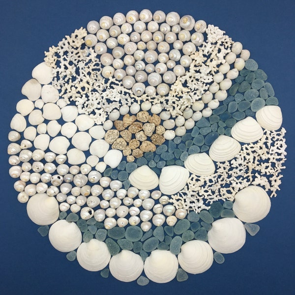 Rockpool in Blue and White With a Splash of Pink, Coastal Art, Coastal ...